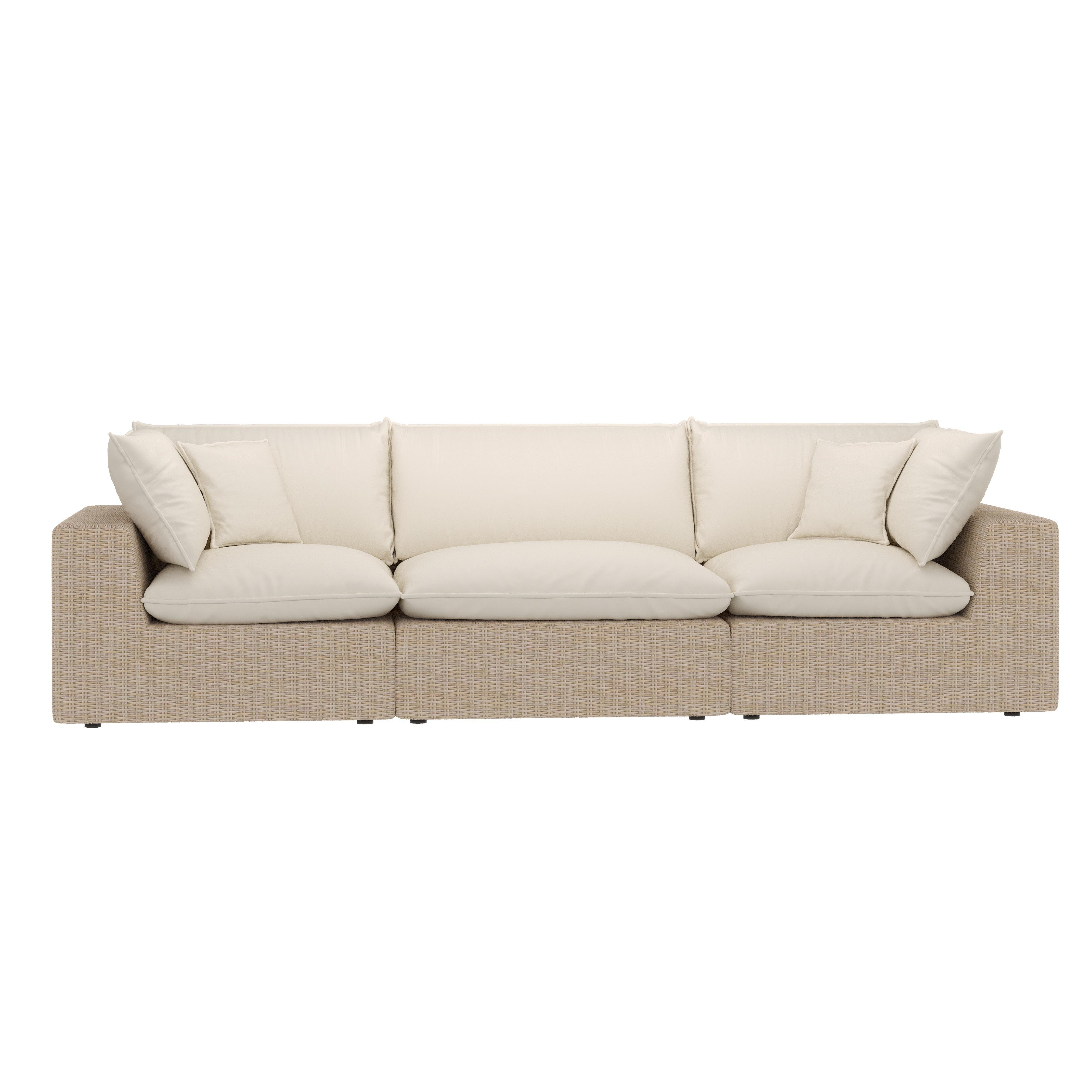 TOV Cali Natural Wicker Outdoor Modular Sofa